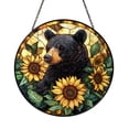 Black Bear Stained Glass Suncatcher – Wildlife Window Hanging, Rustic ...