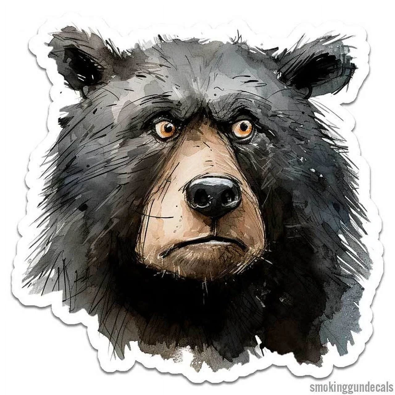 Black Bear Sticker Indoor Outdoor Phone Decal Water Bottle Stickers Car ...