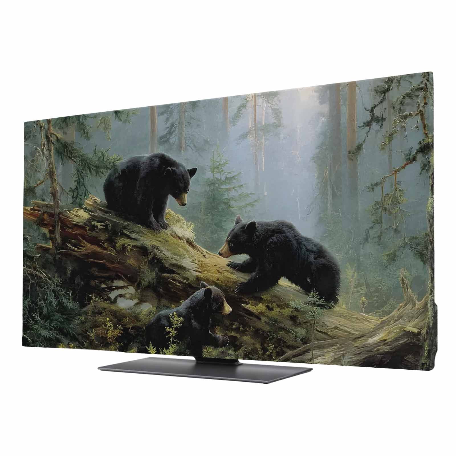 Black Bear TV Cover for 32 Inch Screen, Stretch Fabric Dustproof TV ...