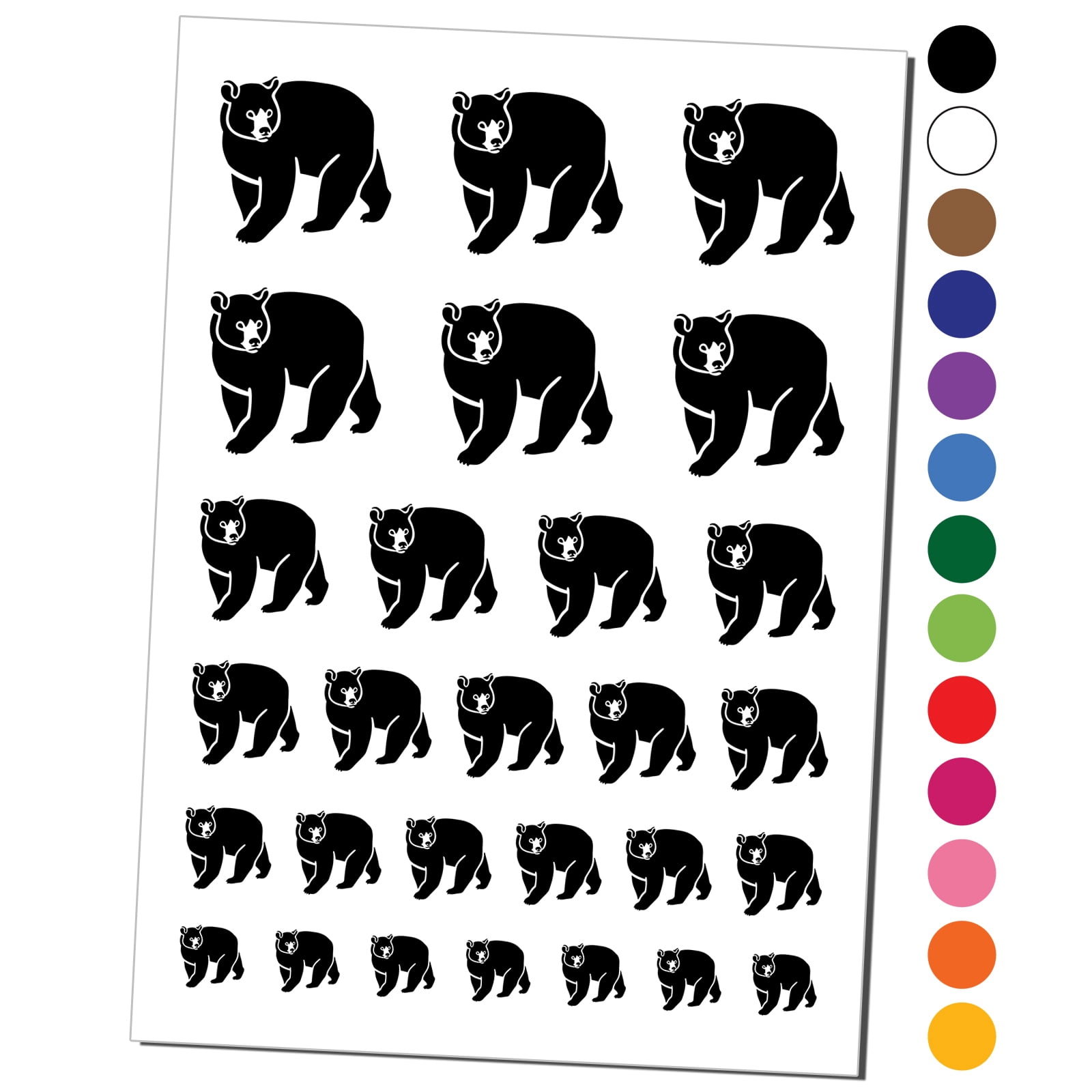 Black Bear Water Resistant Temporary Tattoo Set Fake Body Art ...