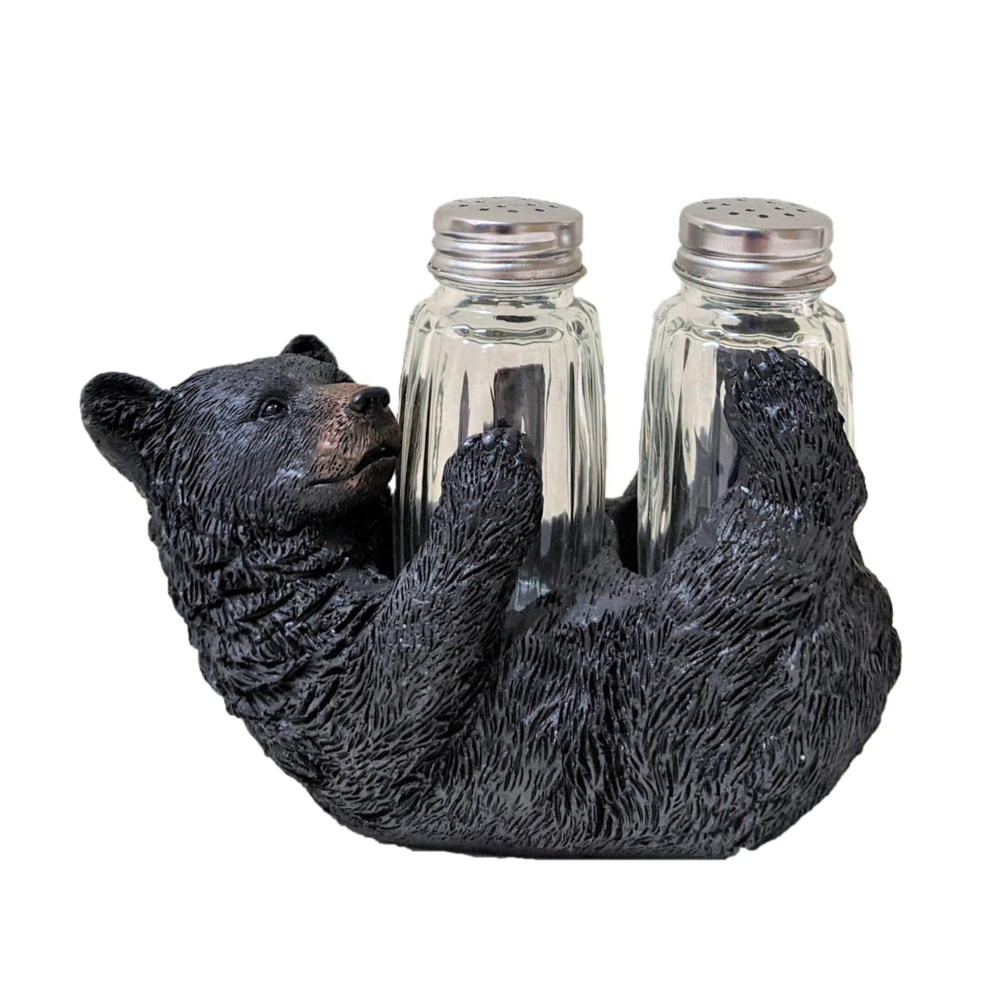 Black Bear on Back Salt and Pepper Shakers Set Cabin Lodge Woodland ...