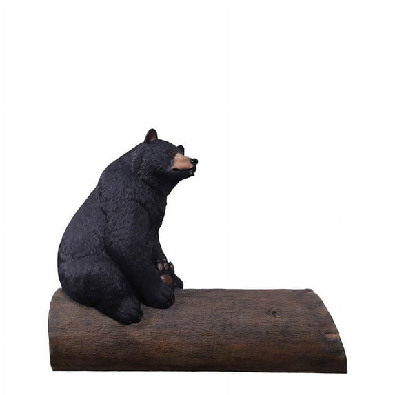 Black Bear on Tree Trunk Statue - Walmart.com