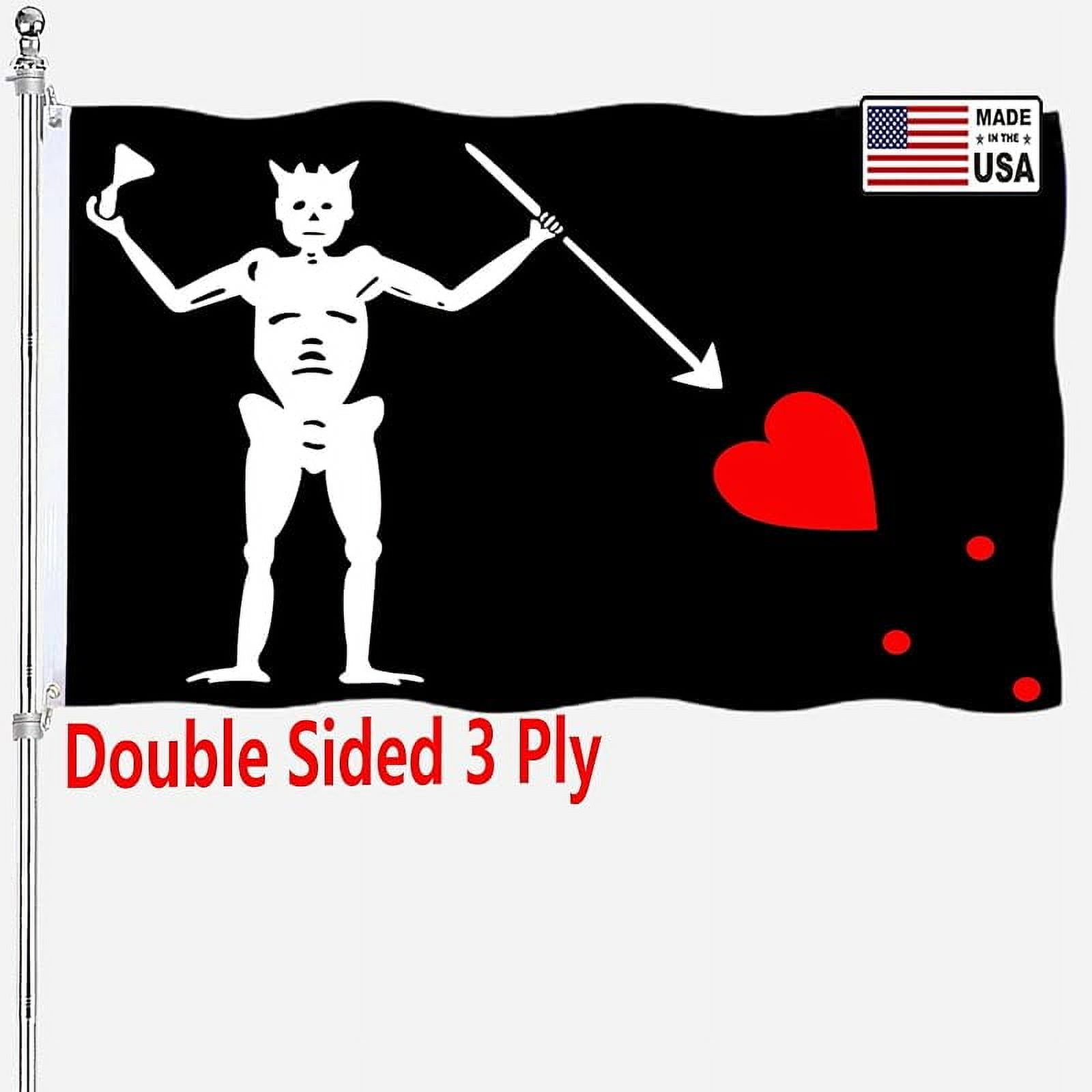 Black Beard Flag 3x5 Outdoors Blackbeard Flag Double Sided Edward Teach ...