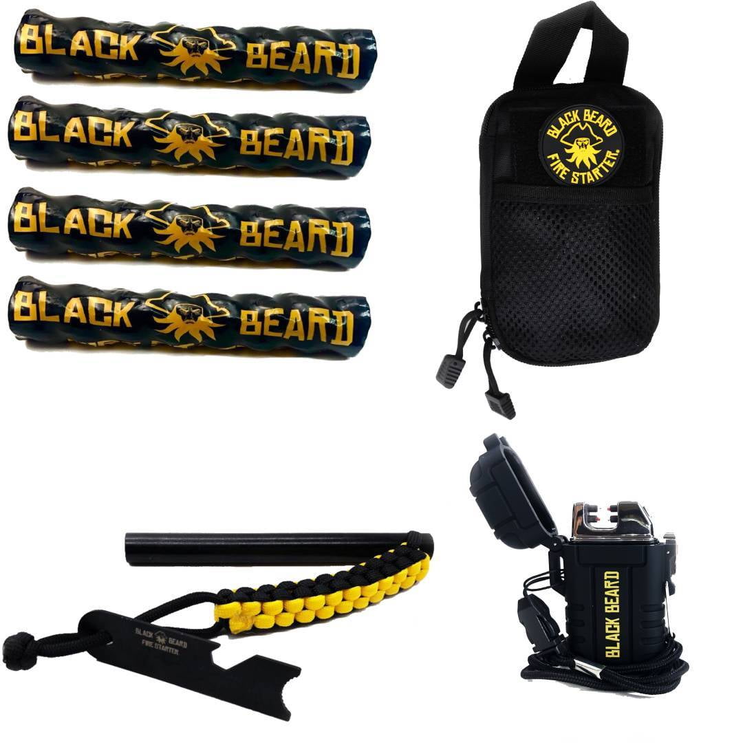 Black Beard Fire Starter Kit, Waterproof Survival Gear, Plasma Lighter ...