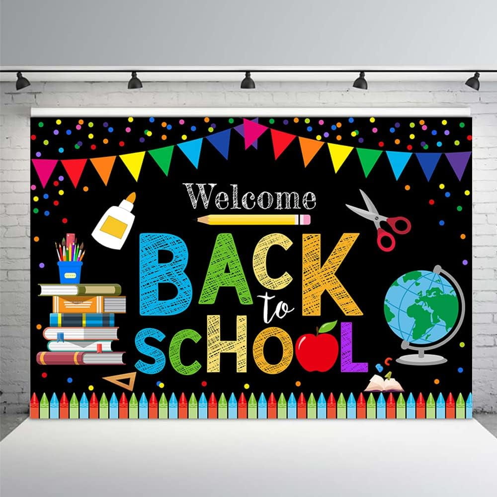 Black Beautiful Welcome Back to School Backdrop for Kids Children ...