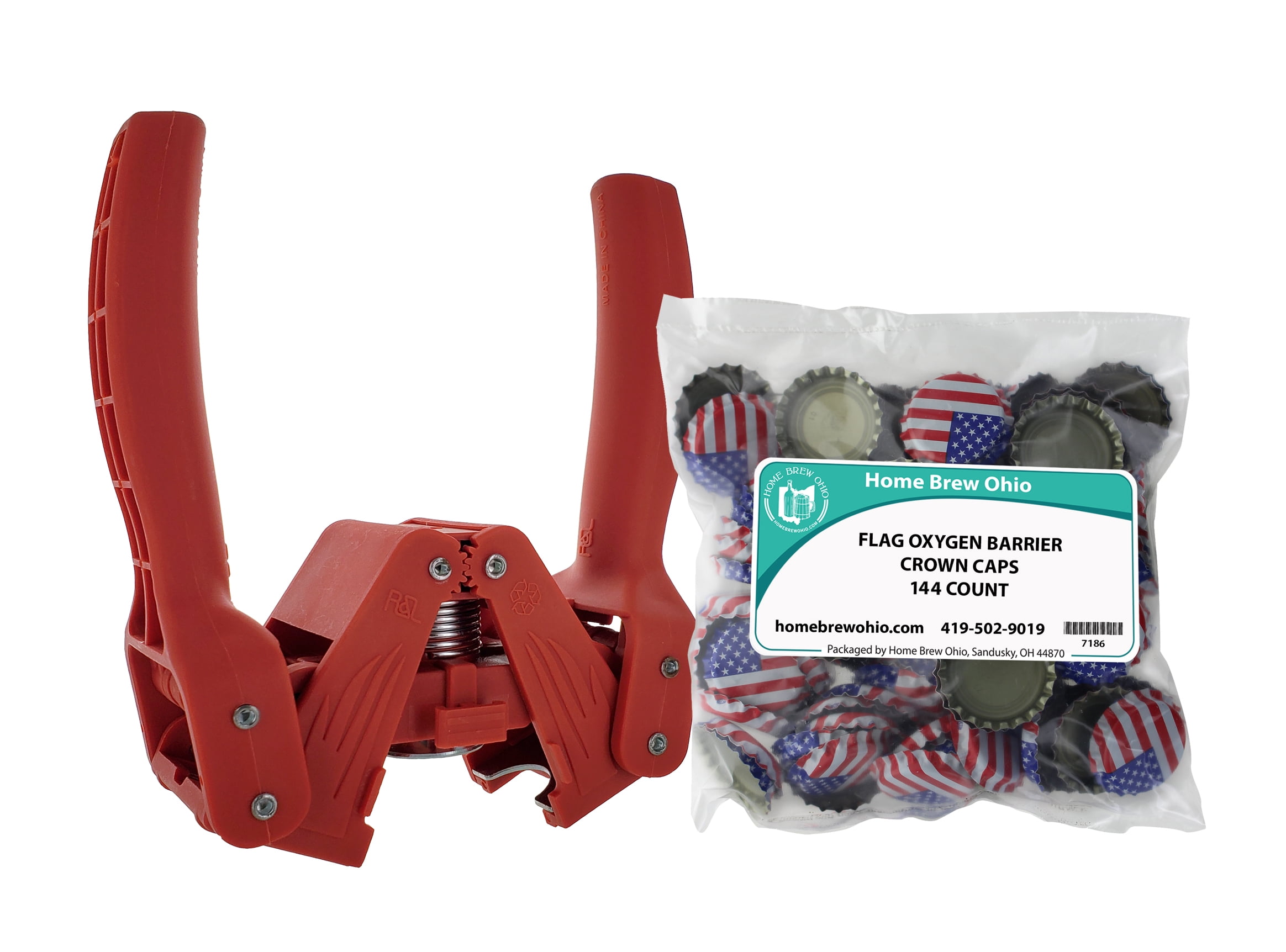 Black Beauty Bottle Capper With American Flag Oxygen Barrier Crown Caps ...