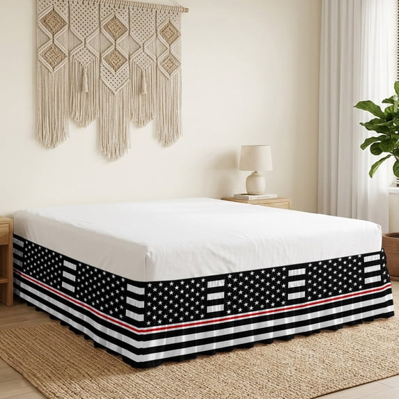 Black and Bed Skirt Bed Skirts King Size 16 Inch Drop, Red Texture ...