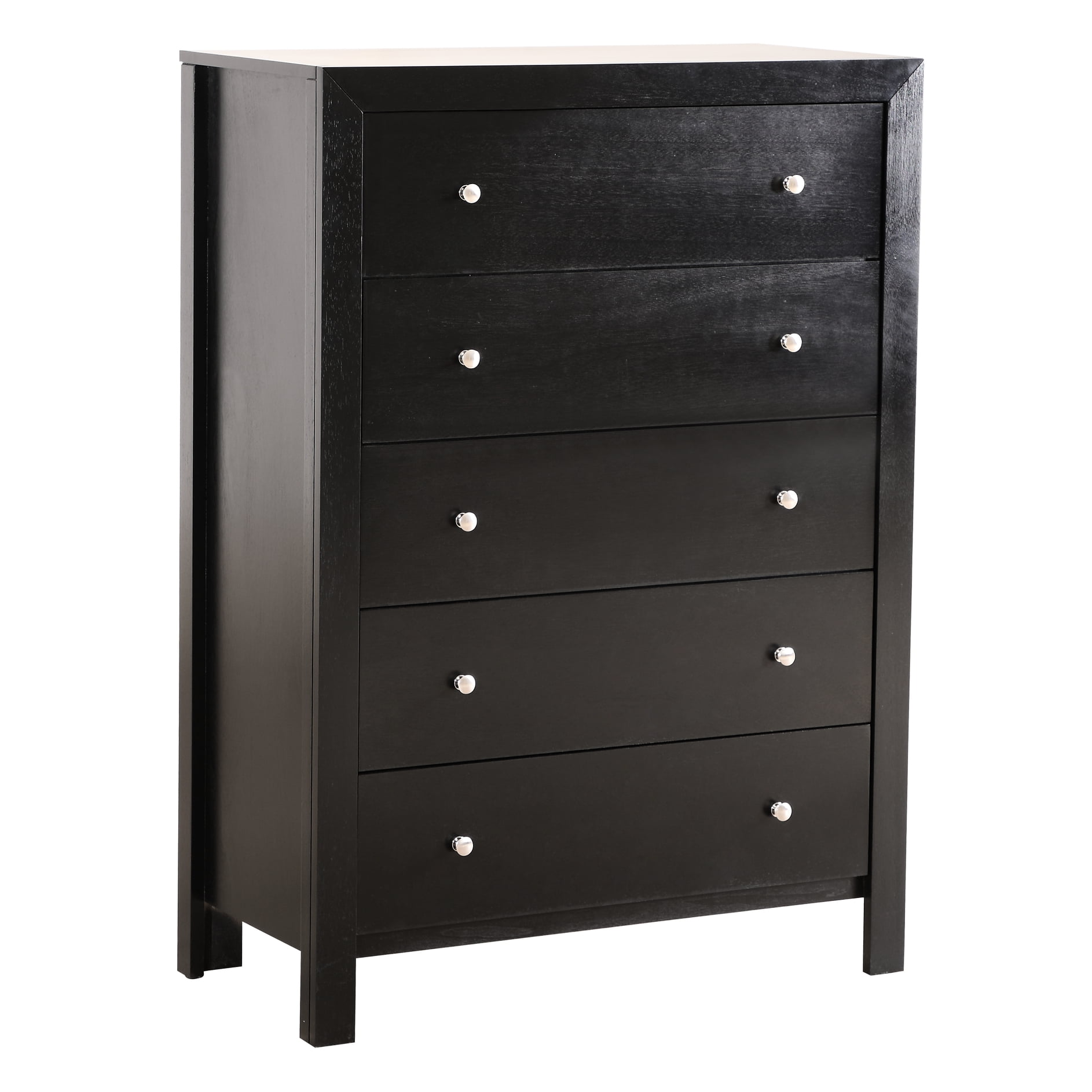 Black Bedroom Furniture Chest - Solid Wood Veneer, Particle Board, And ...