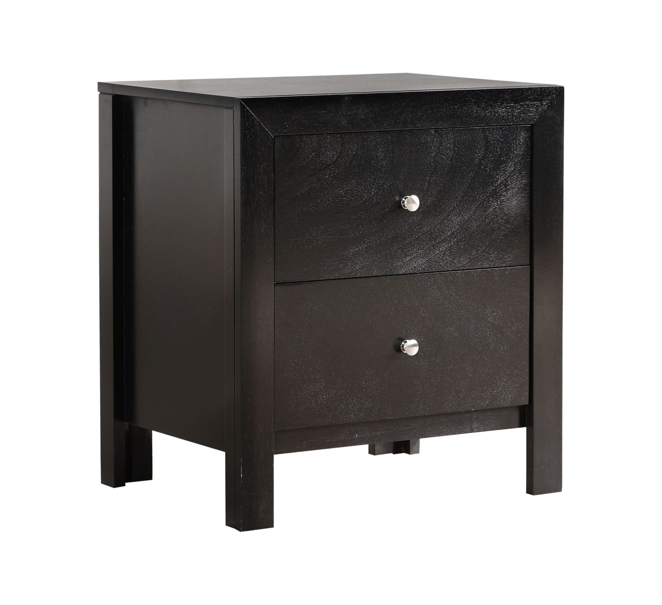 Black Bedside Table with Drawers - 22 Inch Nightstand - Modern Bedroom ...