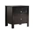 Black Bedside Table with Drawers - 22 Inch Nightstand - Modern Bedroom ...
