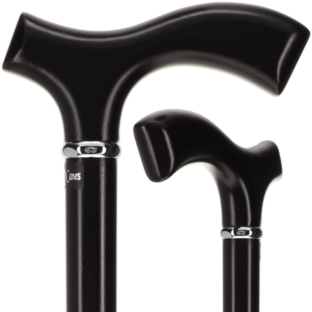 Royal RC Canes Sleek Black Walking Cane with Silver Collar – Elegant ...