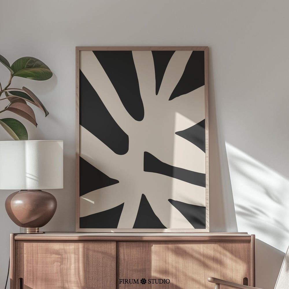 Black And Beige Abstract Organic Minimalist Art, Neutral Wall Art Print ...