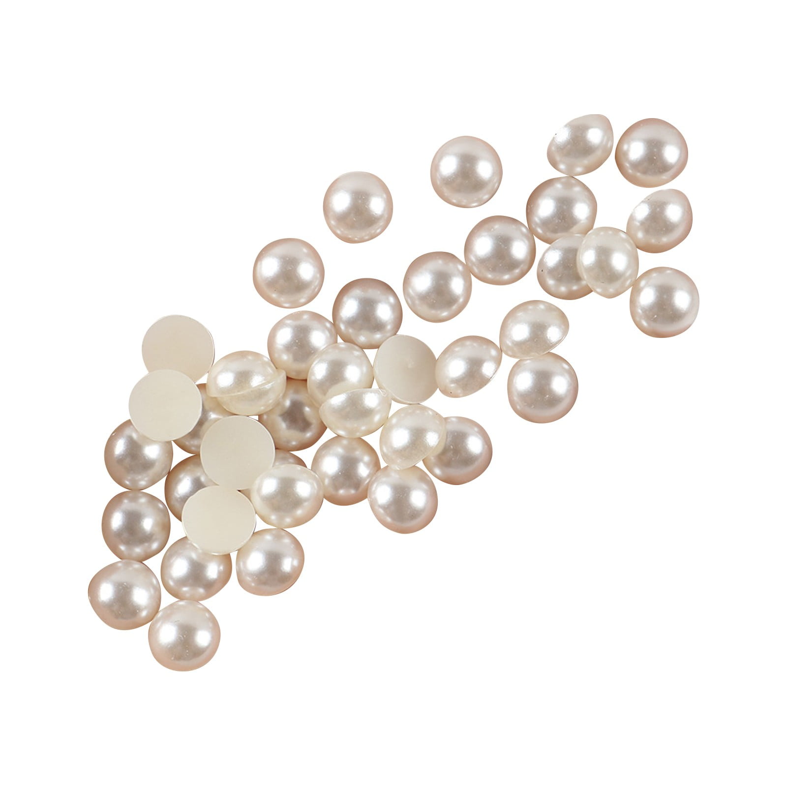 Black Beige All Sizes Imitation Pearl ABS Plastic Half Round Loose Bead ...