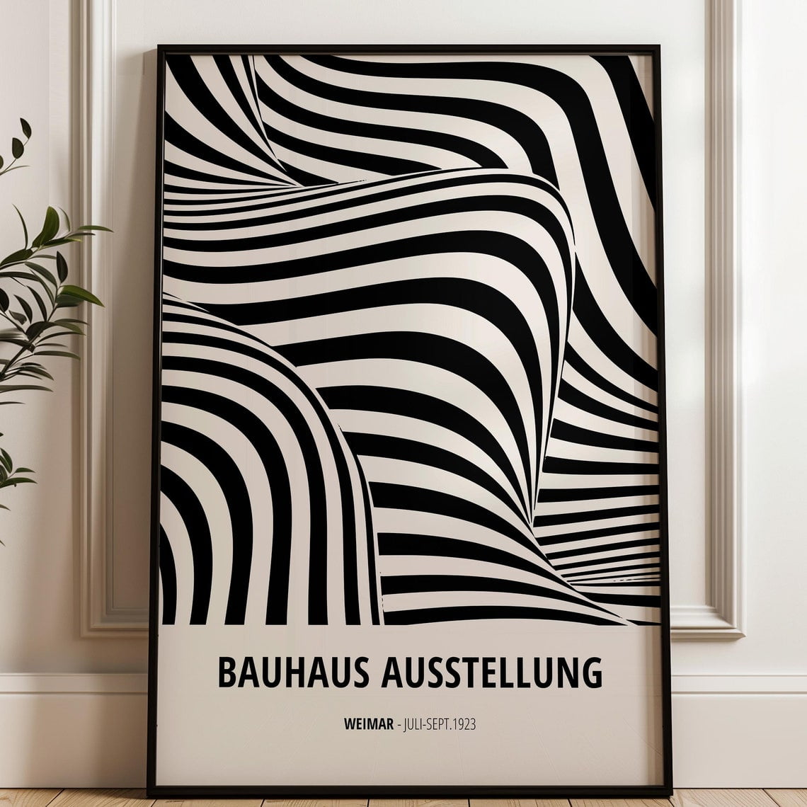 Black Beige Bauhaus Poster - Framed Wall Art - Mid Century Modern ...