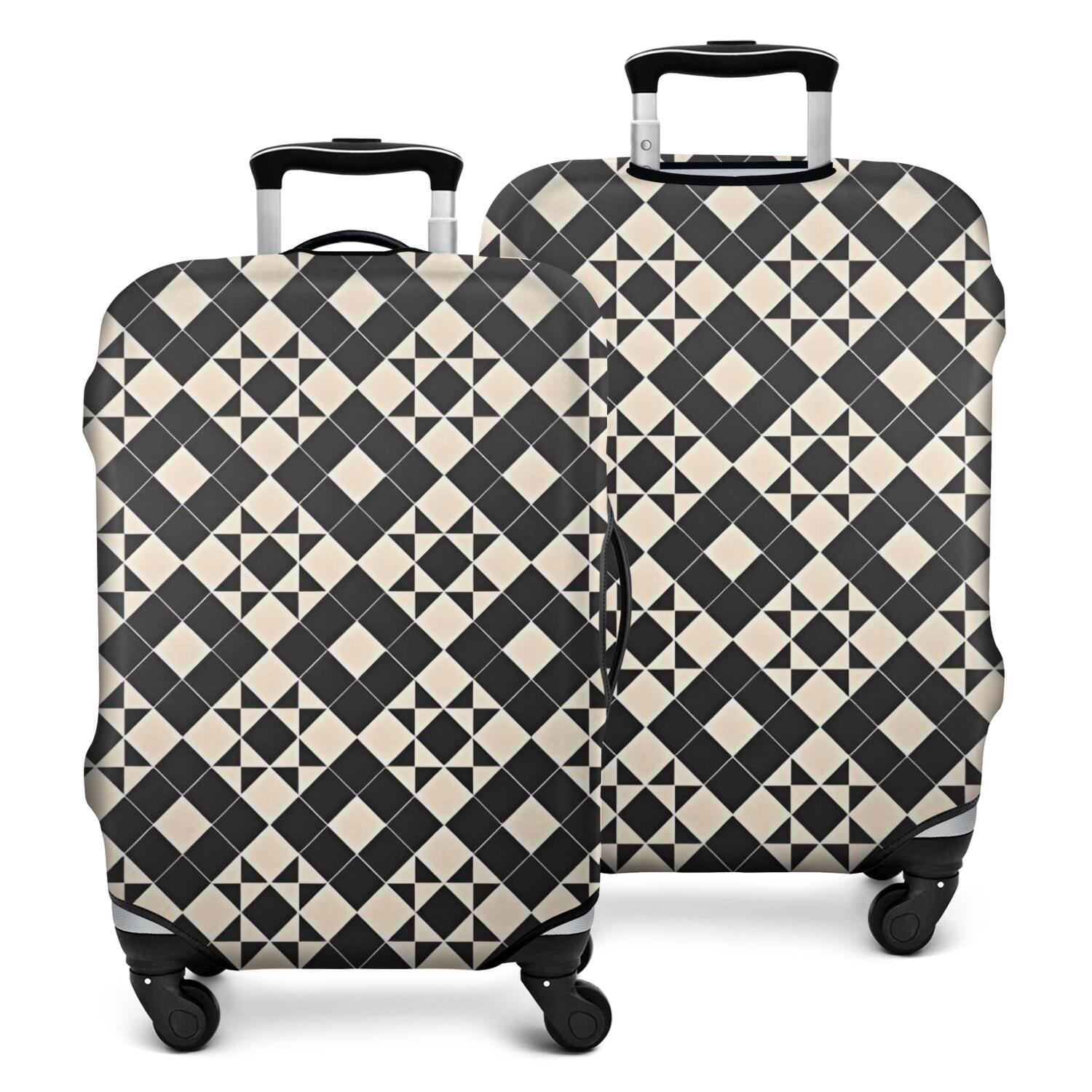 Black Beige Checkerboard Checkered Pattern Luggage Cover Fashion ...
