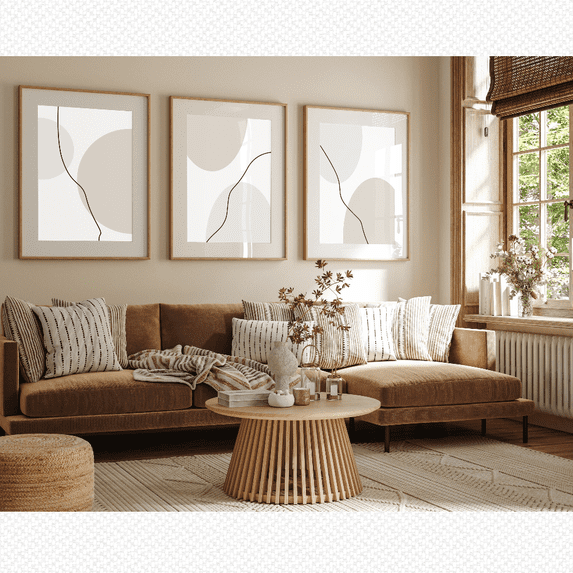 Black Beige Geometric Abstract Living Room Poster Set 3 Prints Set 3 ...