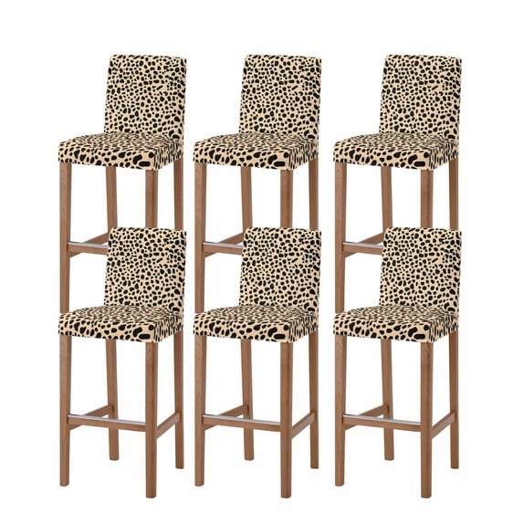 Black Beige Modern Bar Stool Covers Set of 6, Abstract Art Retro ...