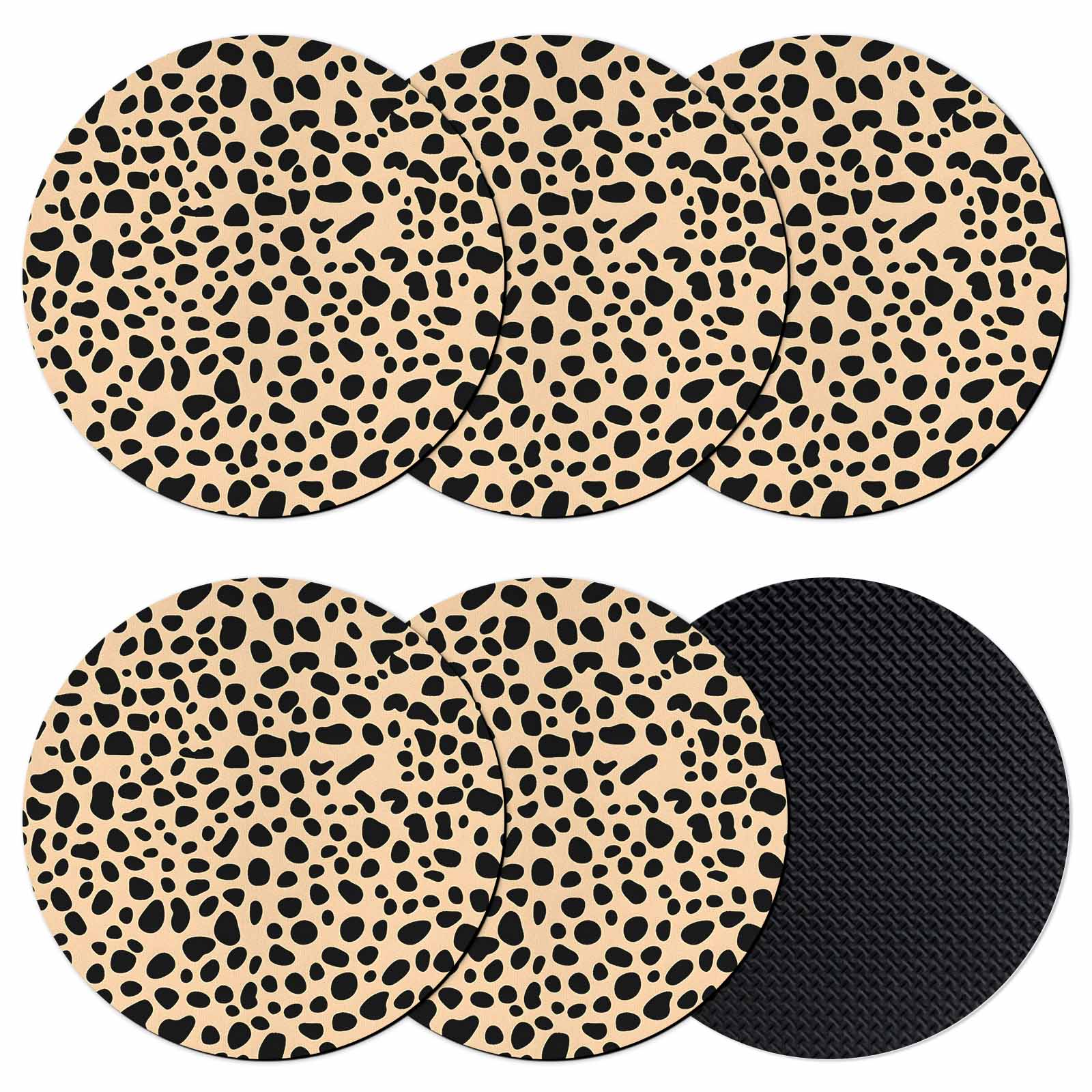 Black Beige Modern Coasters Set of 6, Soft Absorbent Coasters for ...