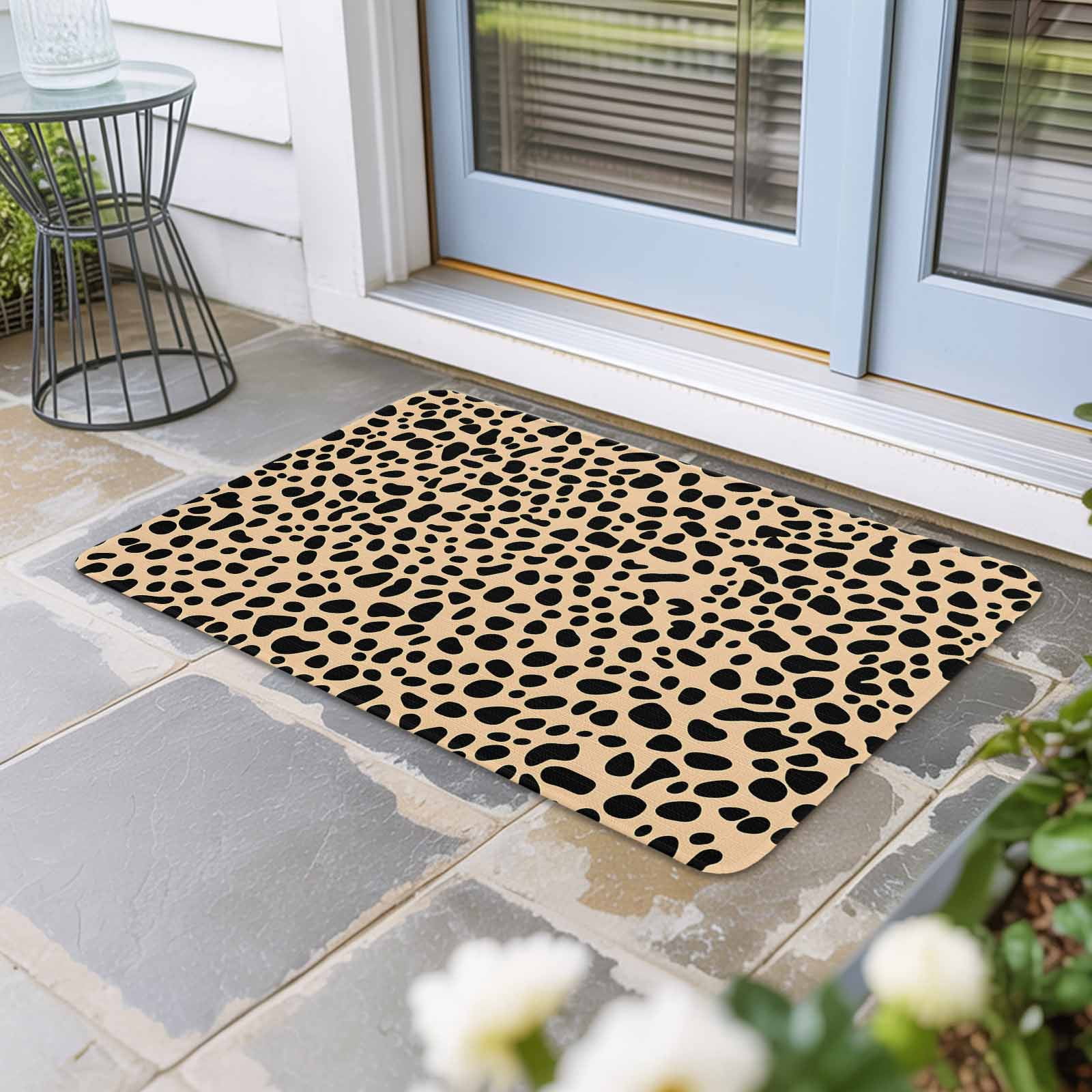 Black Beige Modern Door Mat Indoor Outdoor, Abstract Art Retro Non Slip ...