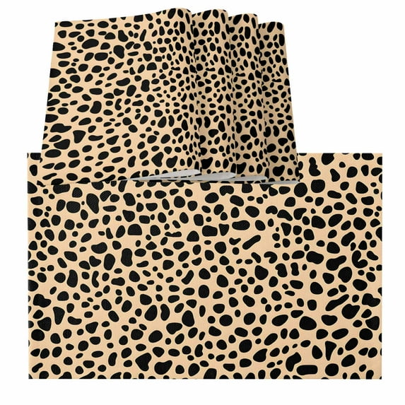 Black Beige Modern Placemats for Dinning Table Set of 4, Abstract Art ...