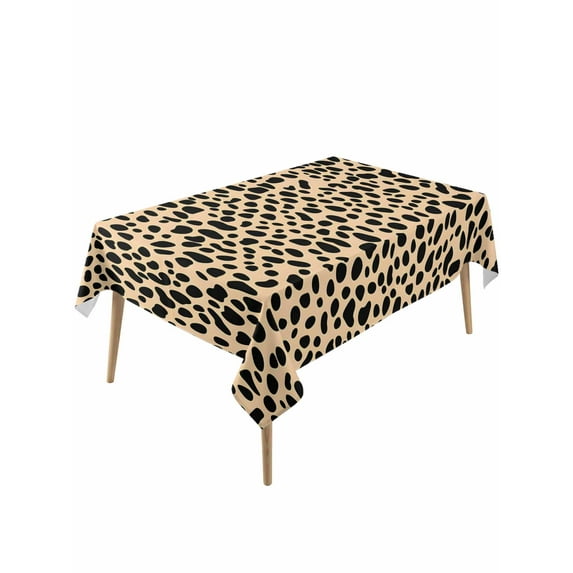 Black Beige Modern Table Cloth, Abstract Art Retro Waterproof ...