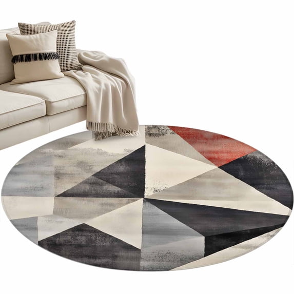 Black Beige Rhombus Large Area Rugs for Bedroom Living Room, Soft Non ...