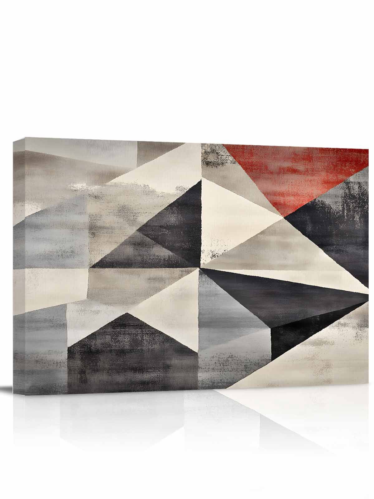 Black Beige Rhombus Wall Art for Living Room, Canvas Picture Wall Decor ...