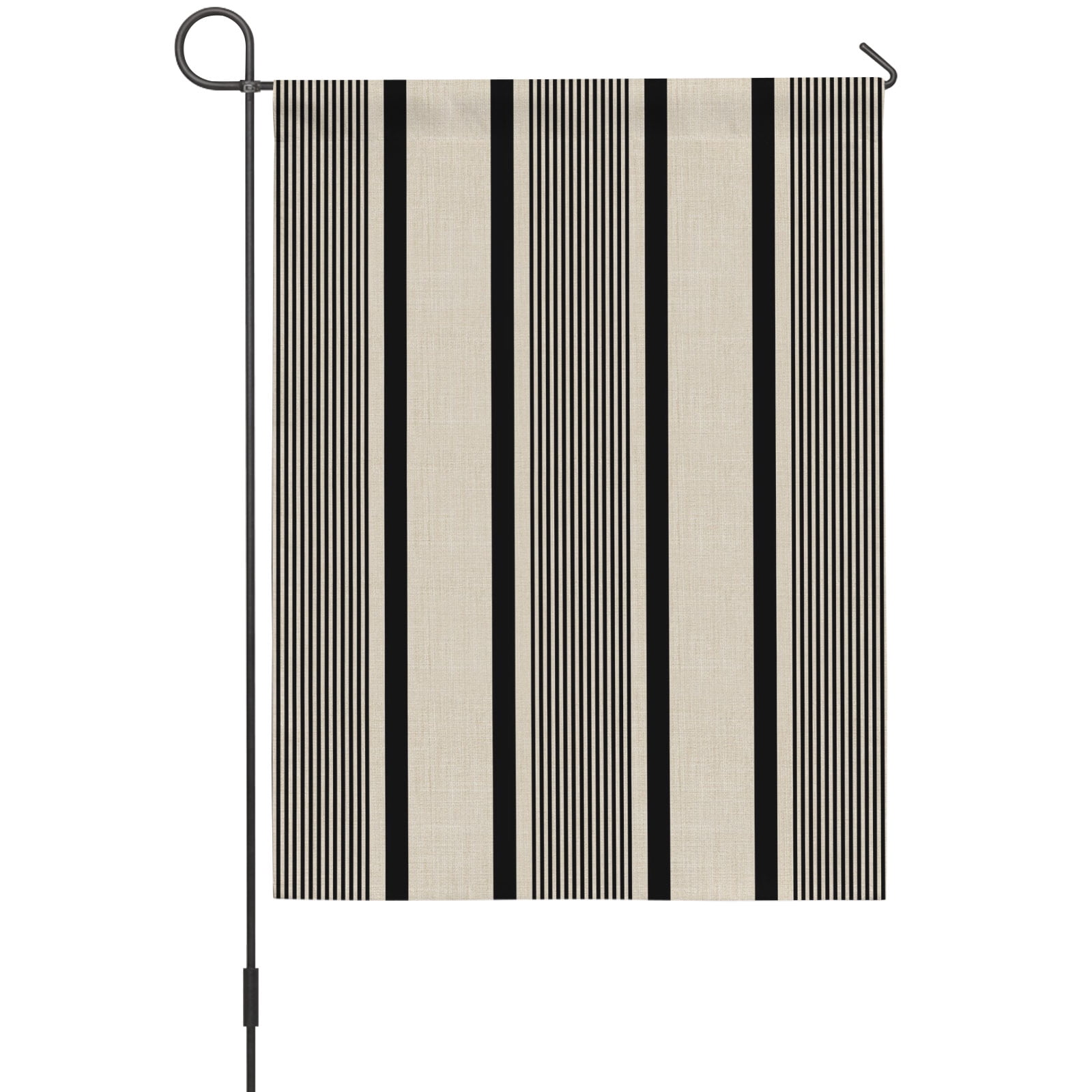 Black Beige Stripes House Flags For Outdoor, Lines Modern Vertical ...
