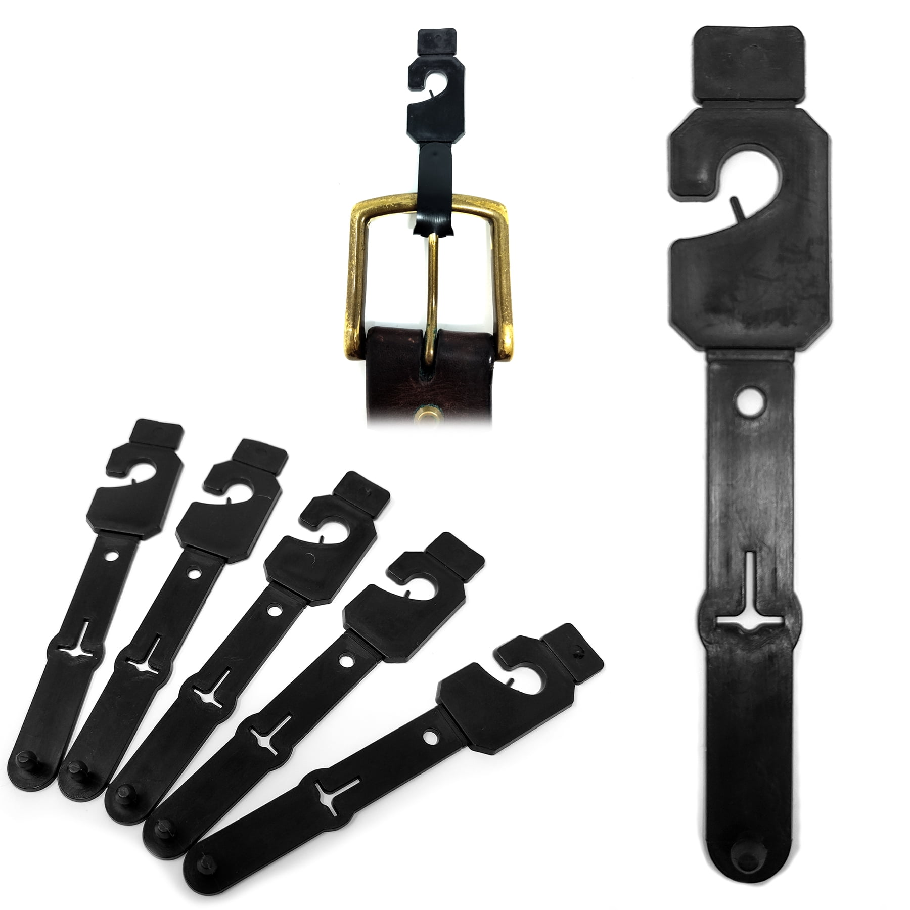 Black Belt Hangers for Retail - Economic Plastic Belt Hooks, 200 Pack ...