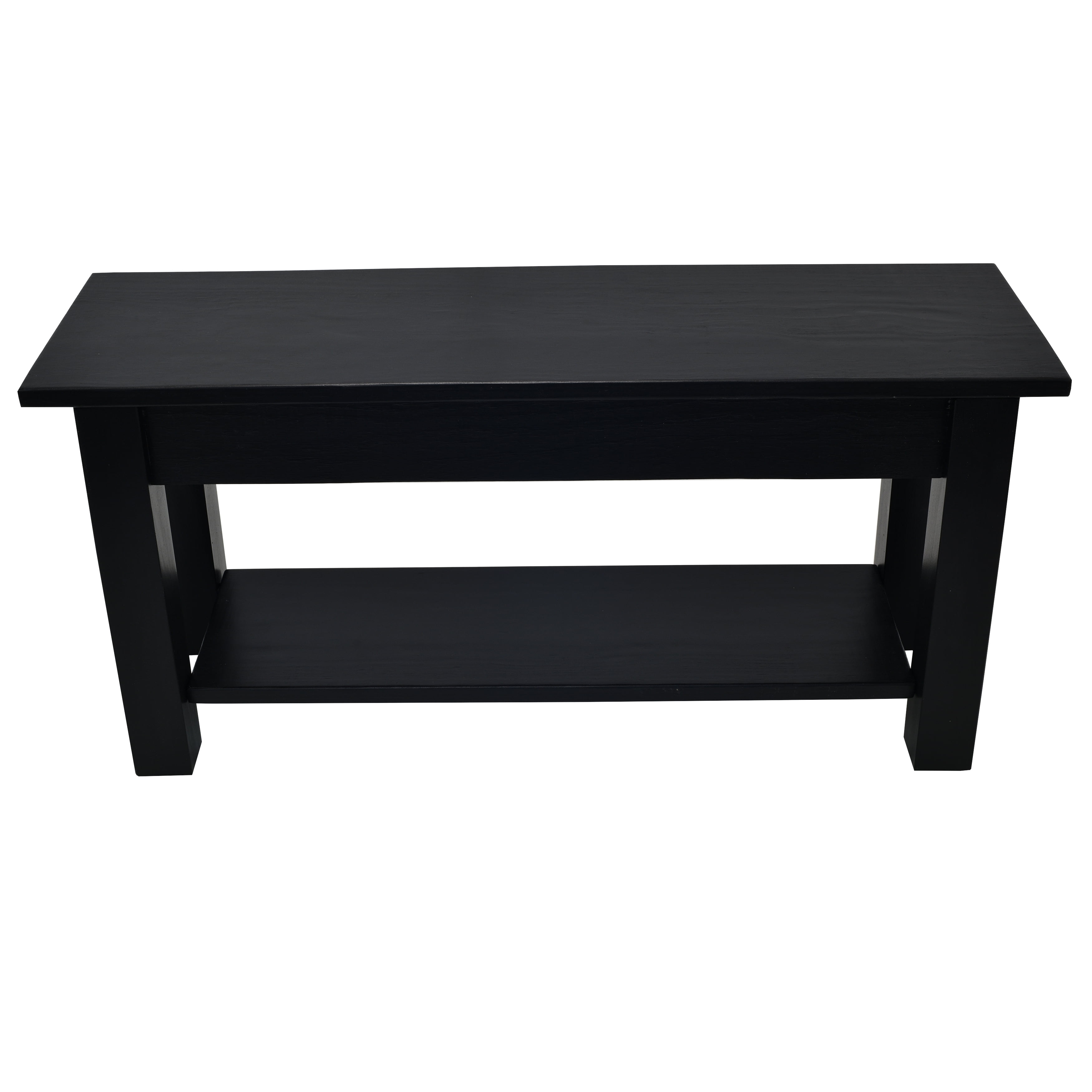 Black Bench with Shelf-24 - Walmart.com