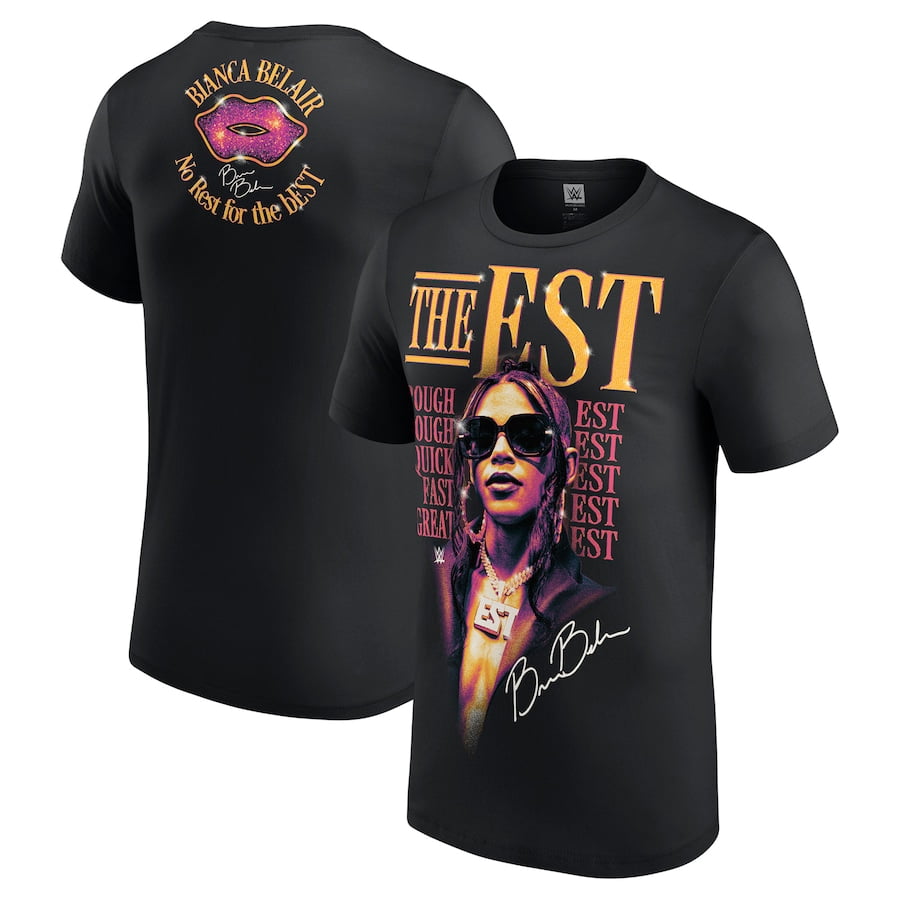 Black Bianca Belair The EST T-Shirt,Black Color,Size 2XL - Walmart.com