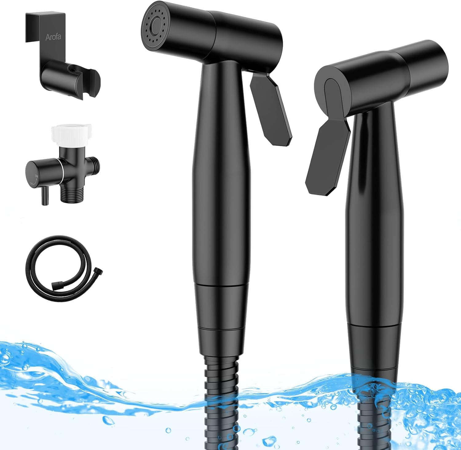 Black Bidet Sprayer for Toilet, 2 Pack Handheld Jet Sprayer Adjustable ...