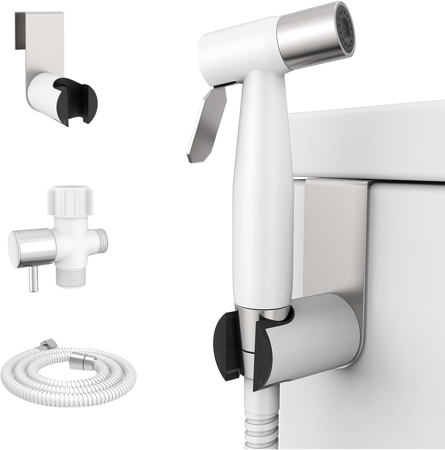 Black Bidet Sprayer for Toilet, Handheld Jet Sprayer Adjustable Water ...