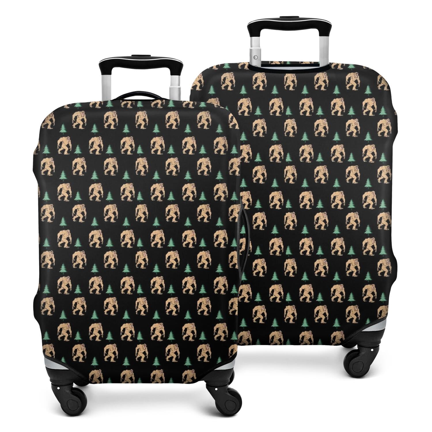 Black Bigfoot and Tree Pattern Luggage Cover Fashion Suitcase Cover ...