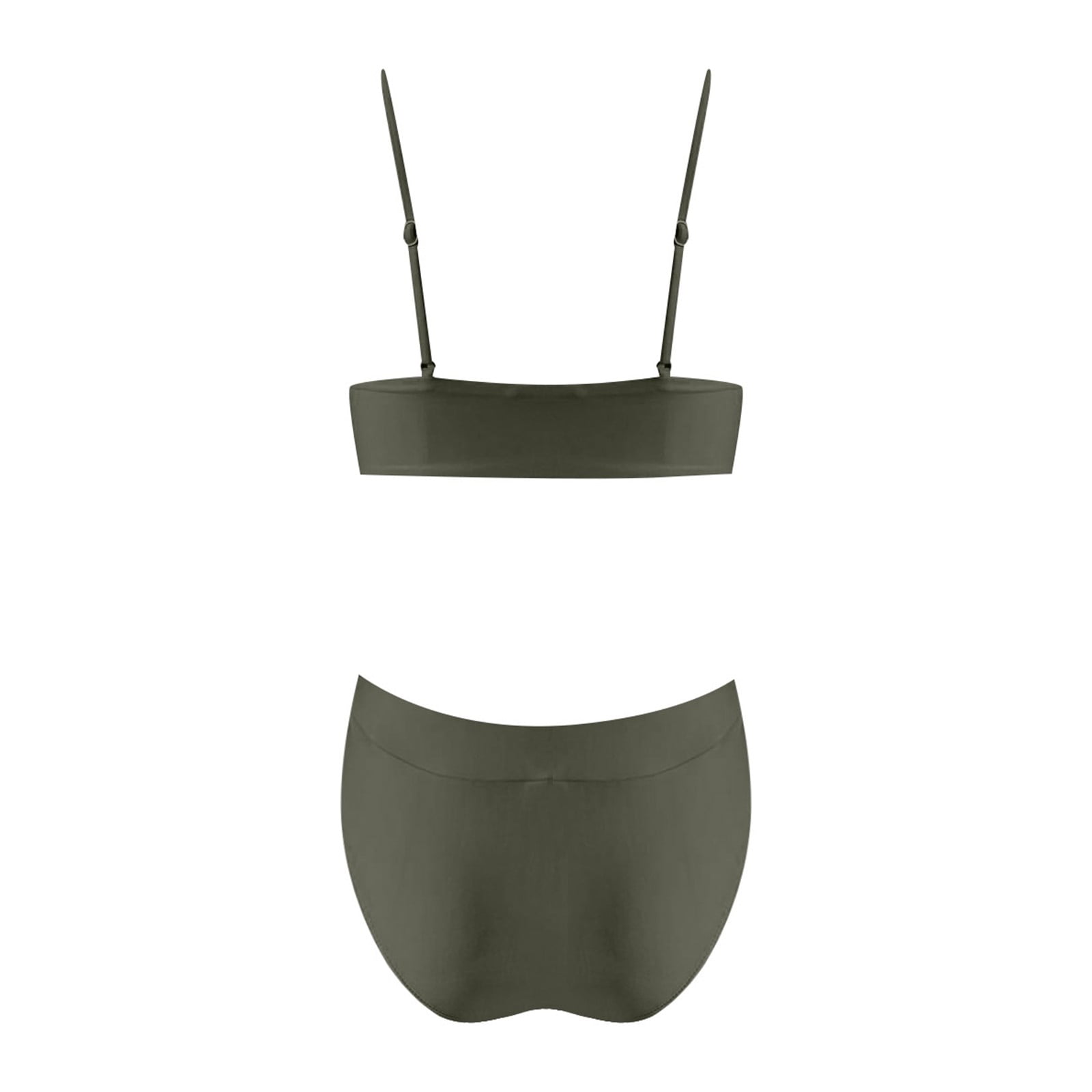 Black Bikini Top Fashion Casual Split High Waist Two Piece Swimsuit