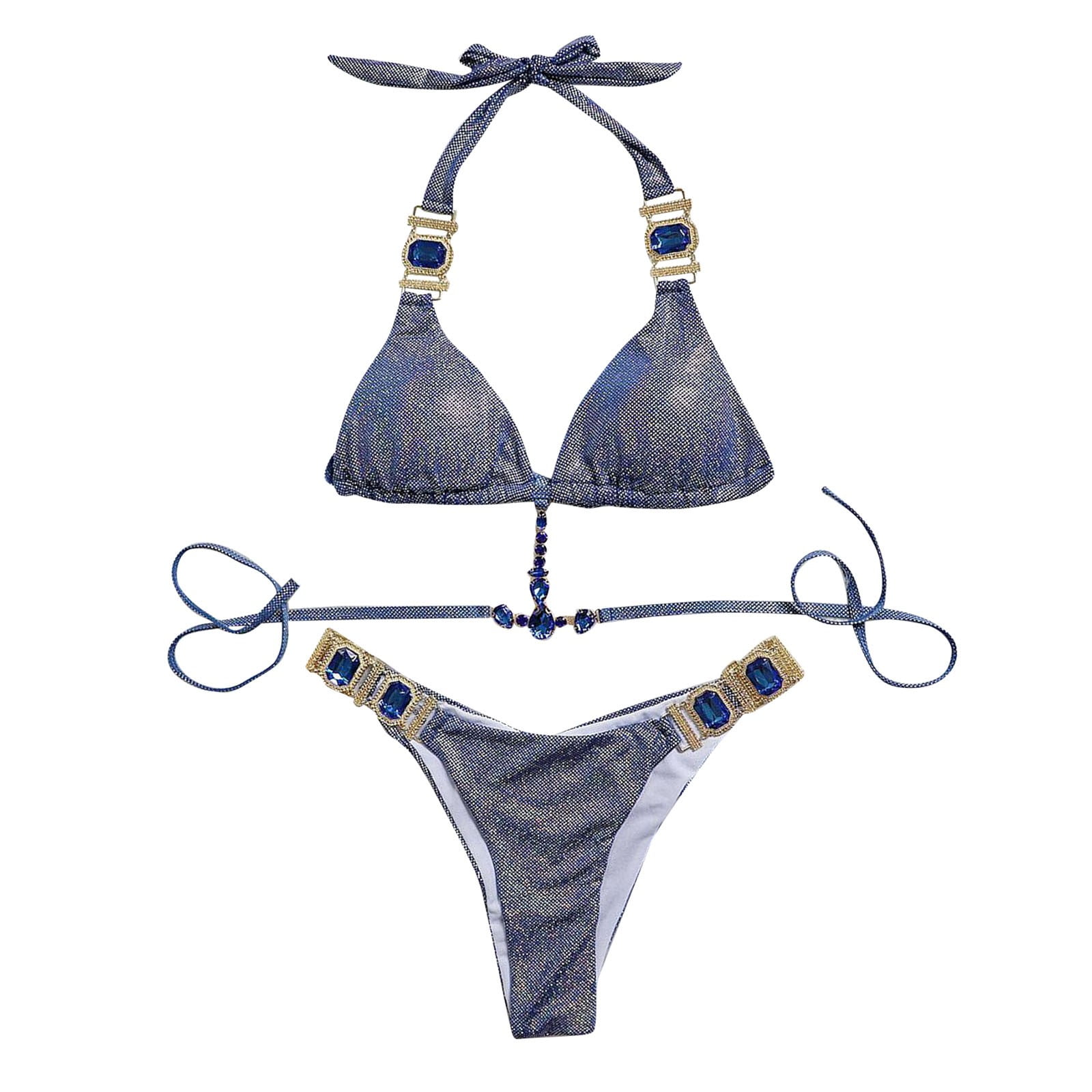 Black Bikini Top Sexy Bikini Diamond Strapping Split Swimsuit Swimsuit ...