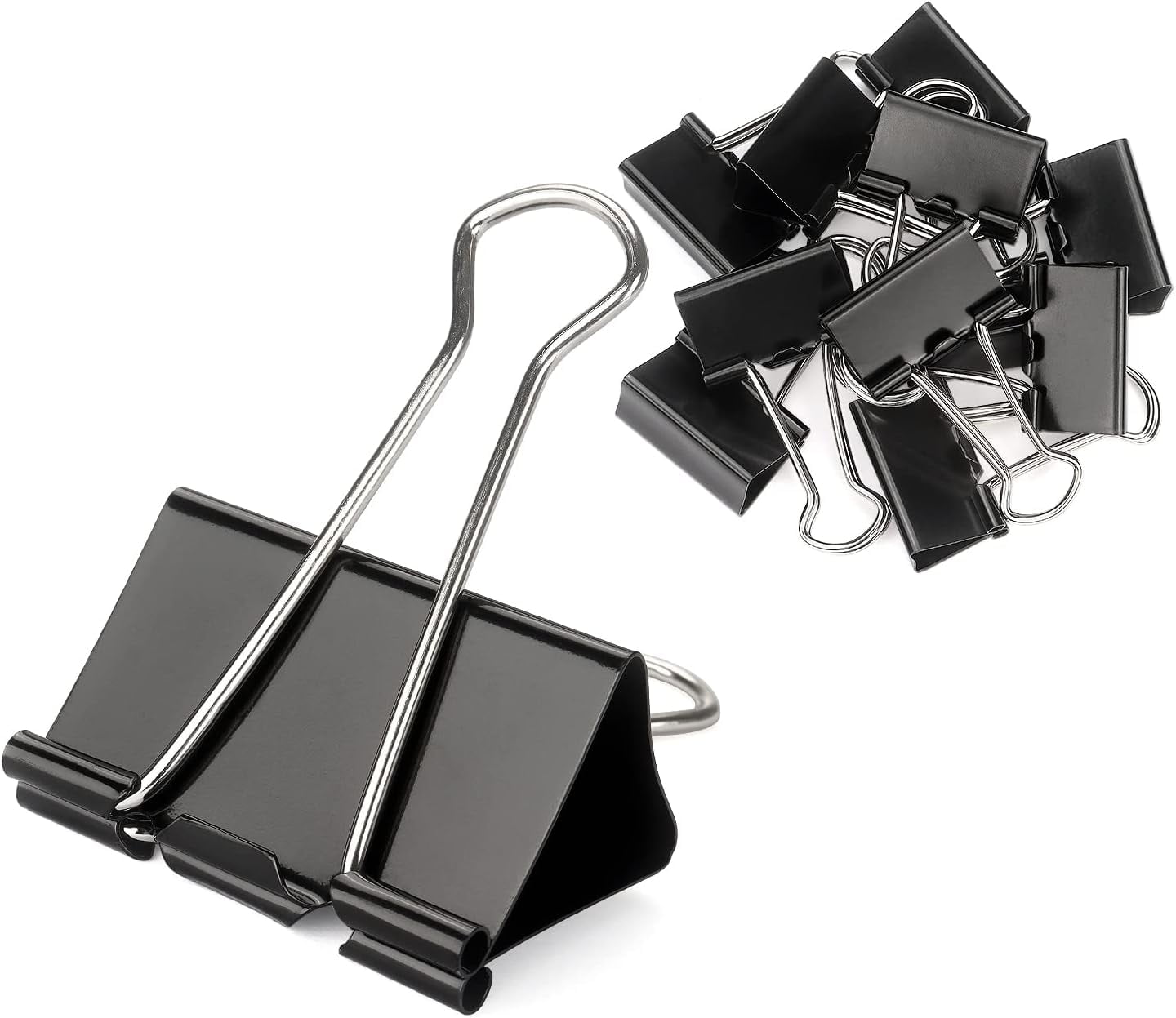 Black Binder Clips Paper Clamps Clips Small Size - Walmart.com