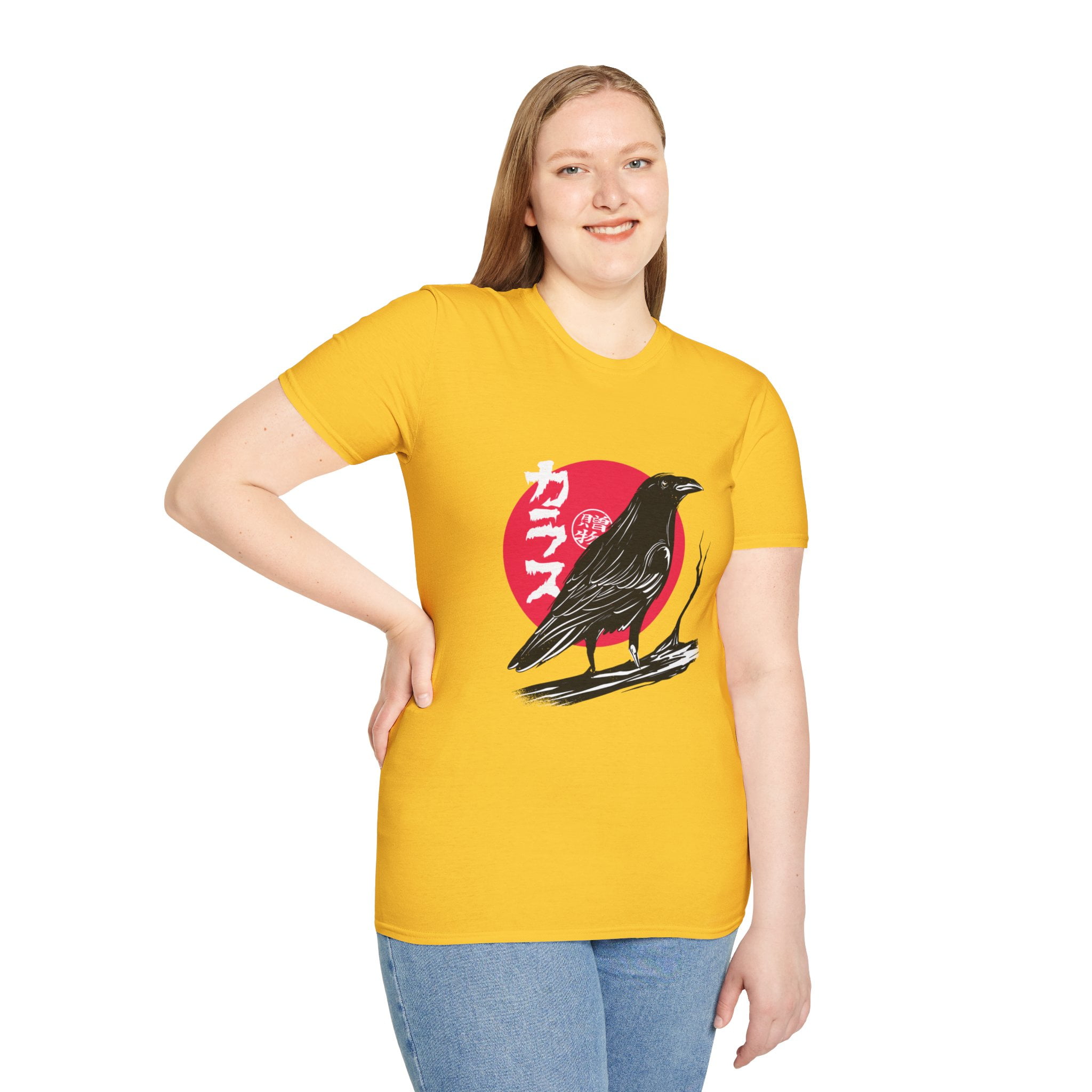 Black Bird Raven Red Men Moon Women Graphic Tshirt - Walmart.com