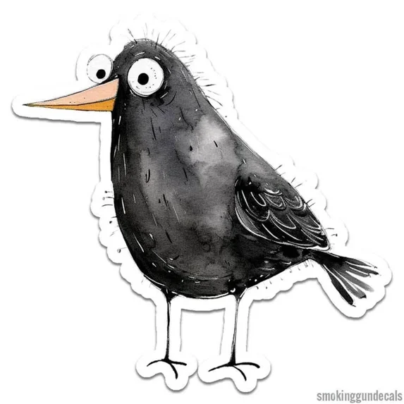Black Bird Sticker Indoor Outdoor Phone Decal Water Bottle Stickers Car ...