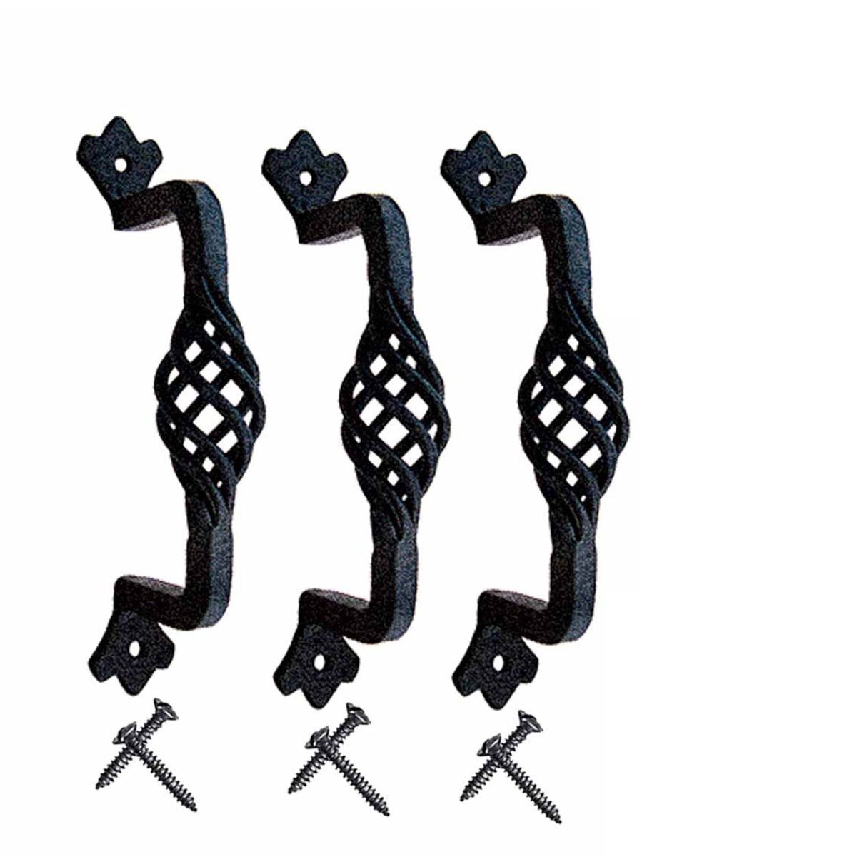 Black Wrought Iron Birdcage Cabinet Door Pull 5.35" L handles Rust ...