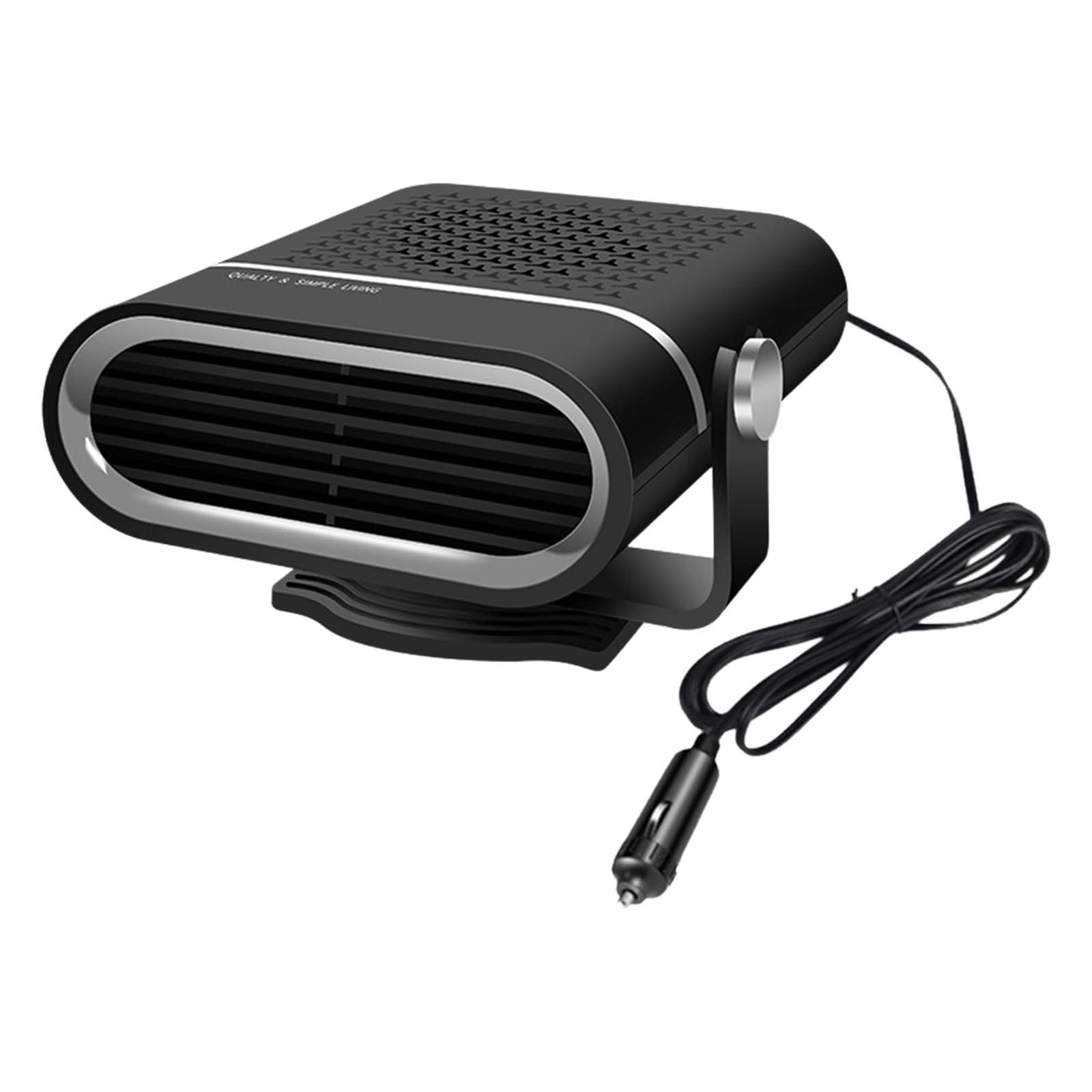 Black Black 150W 12V 2-In-1 Portable Car Heater Plug Into Lighter With ...