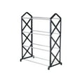 Black Black 4 Tier Plastic Shoe Rack Organizer For Closet Entryway ...