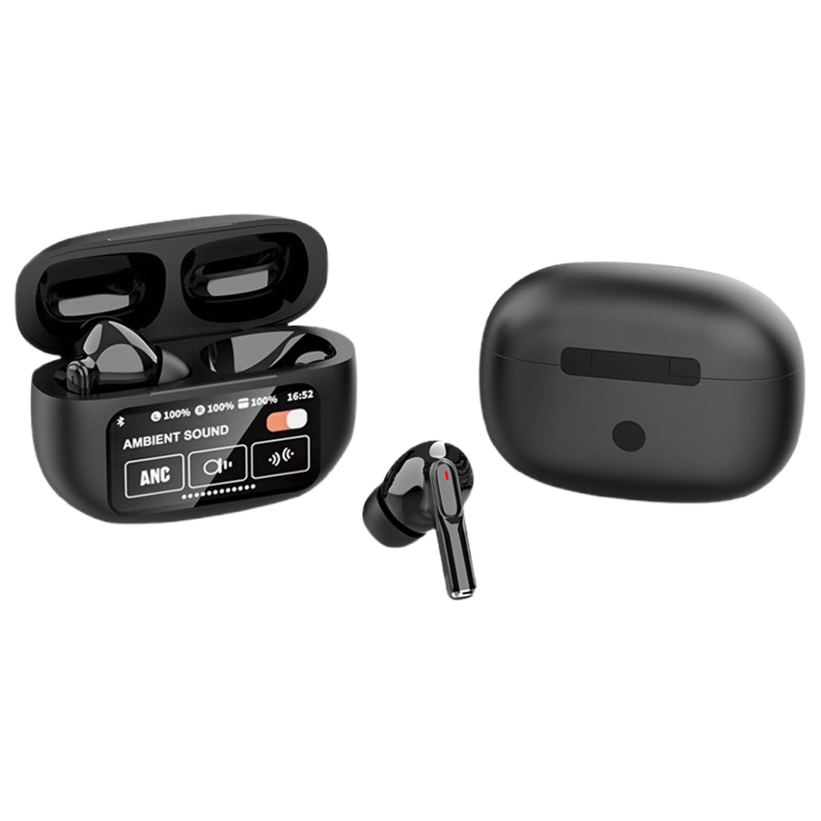 Black Black A9Plus Color Screen Smart Translation Bluetooth Headset ...