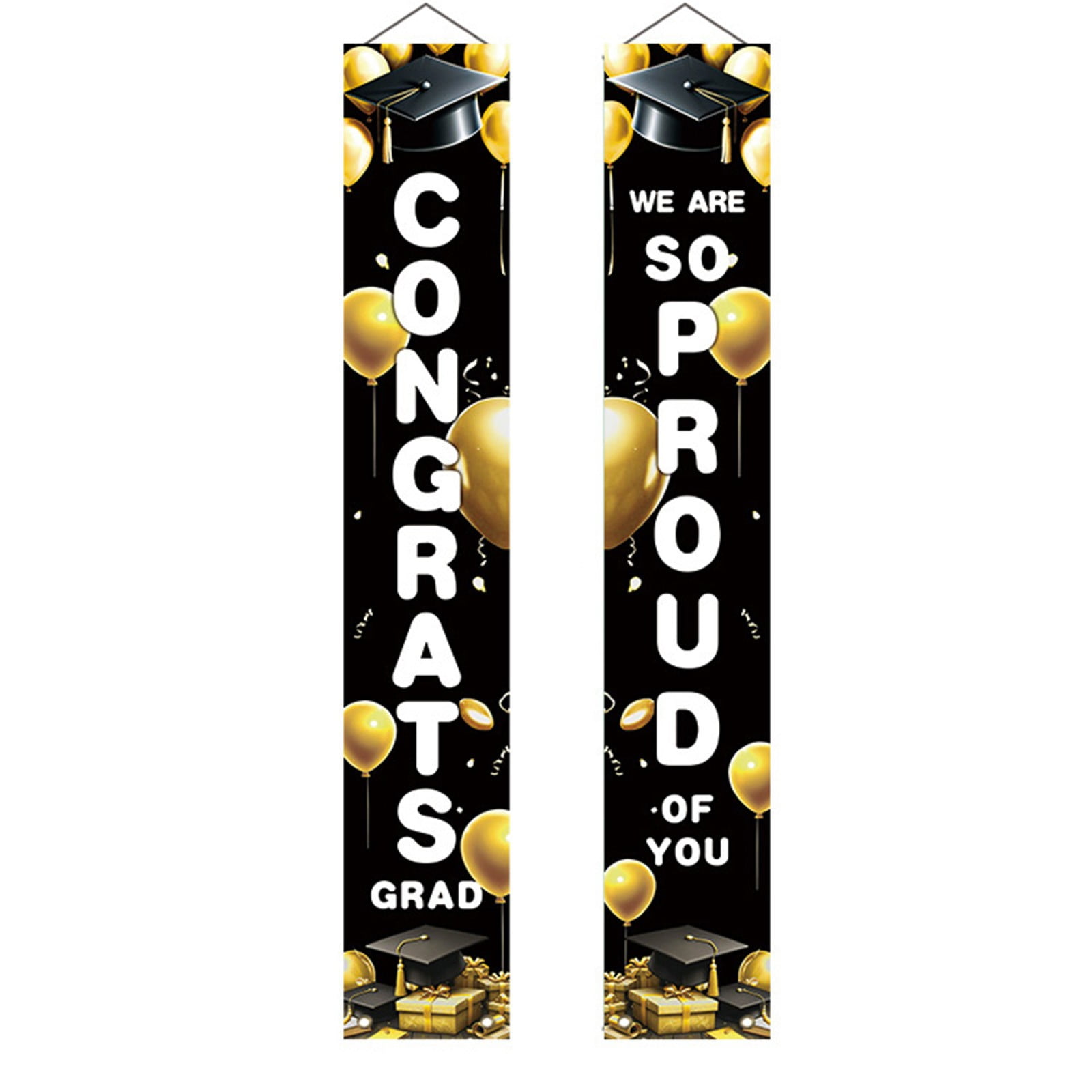 Black Black Graduation Theme Banner Polyester Durable Party Decoration For School Event Scene ...