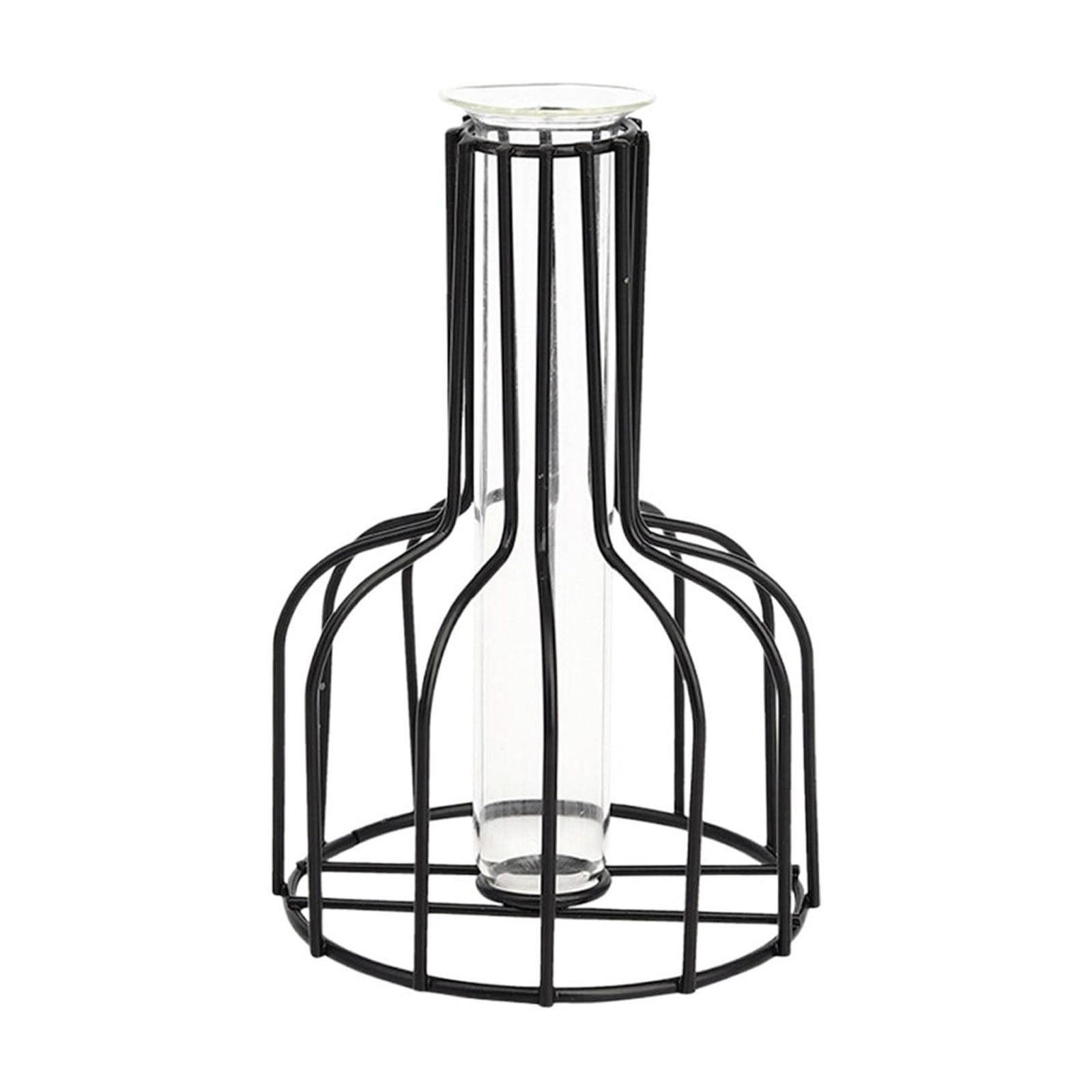 Black Black Iron Hydroponic Planter Wine Bottle Shape For Home Decor ...