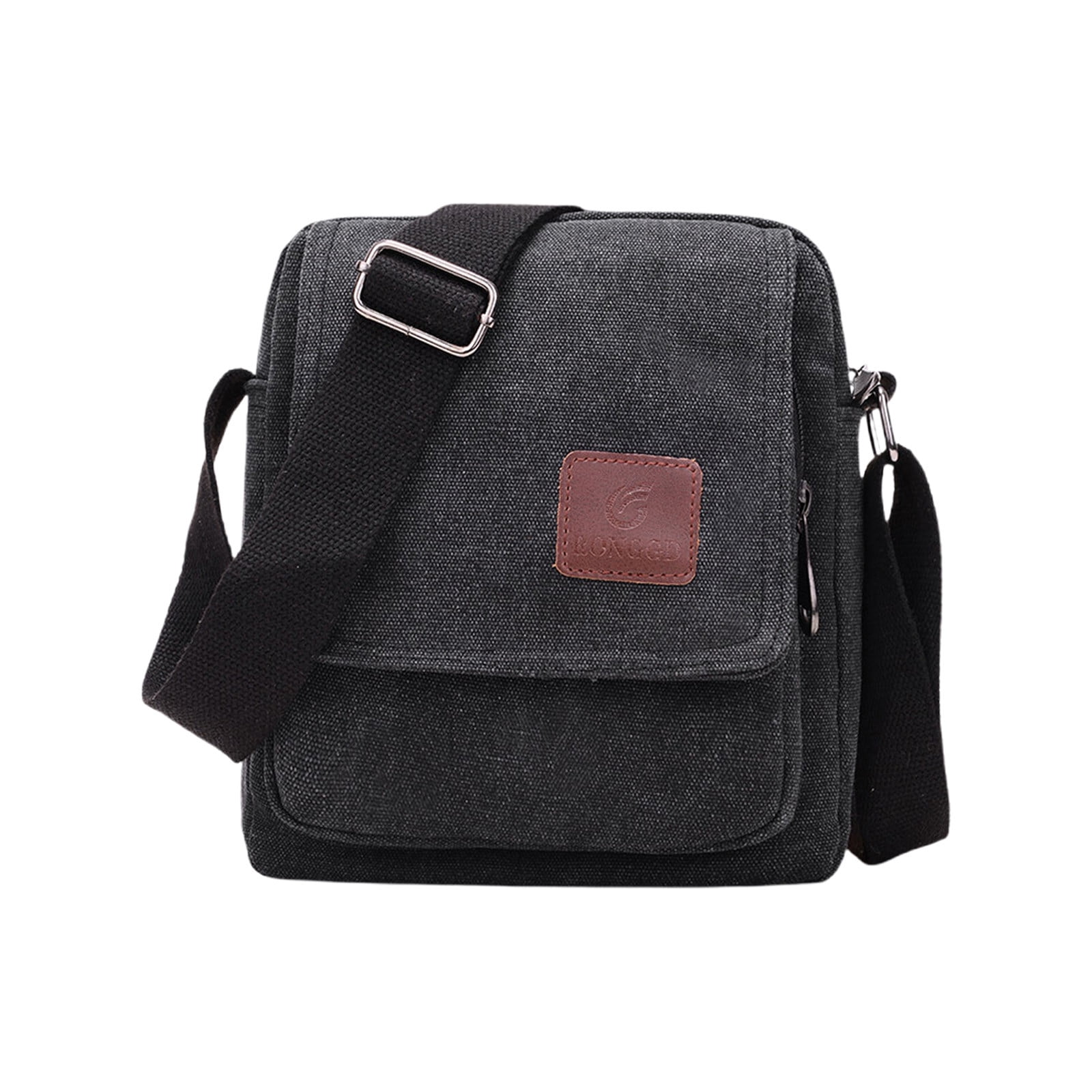 Black Black Oxford Cloth Men'S Chest Bag With Adjustable Crossbody ...