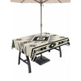Black Black Pattern Rectangle Outdoor Tablecloth with Umbrella Hole ...