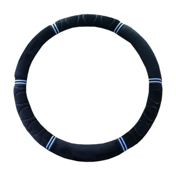 Black Black Short Pile Faux Fur Steering Wheel Cover With Non Slip ...