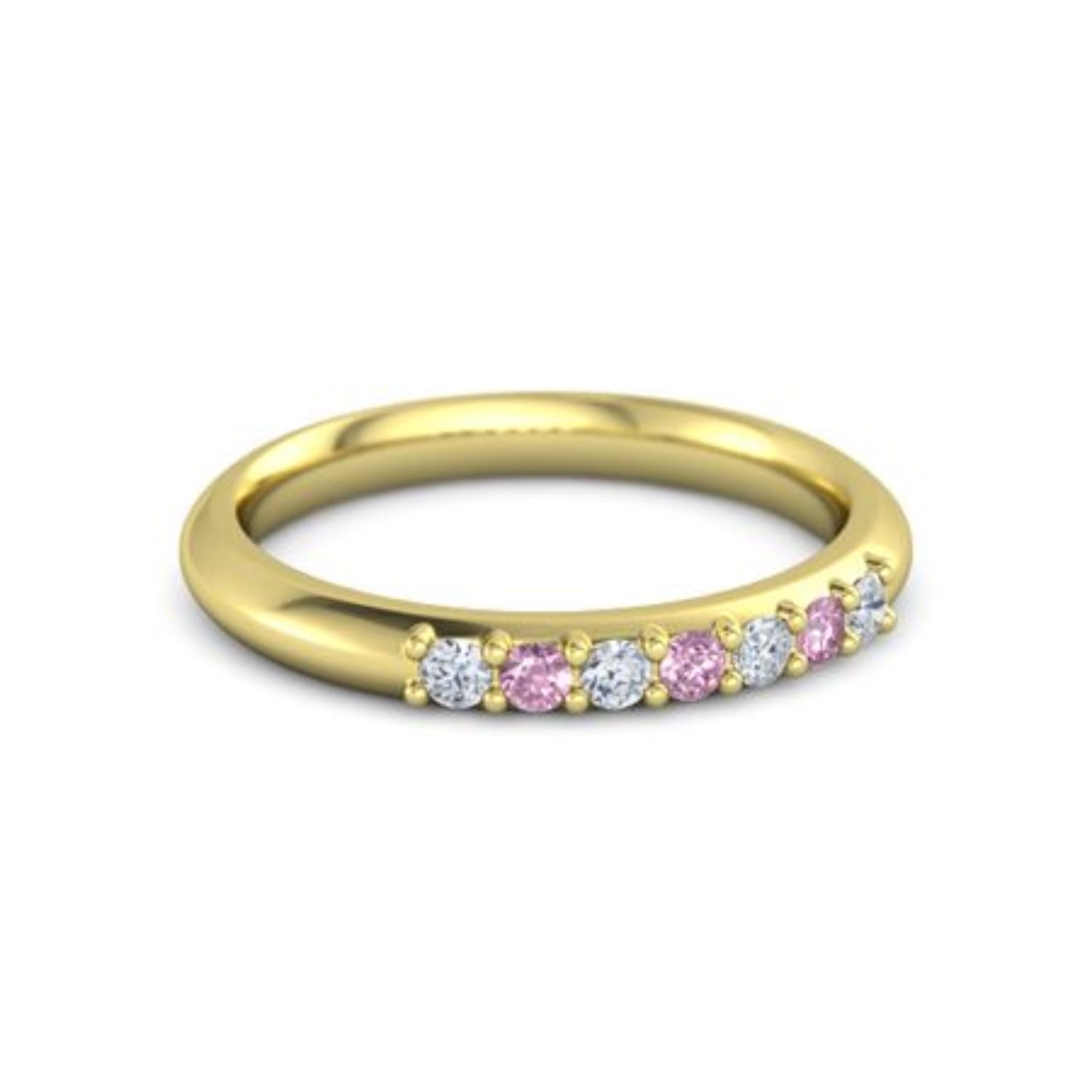 Black Black Spinel & Pink Spinel Half Eternity Stackable Band Ring ...
