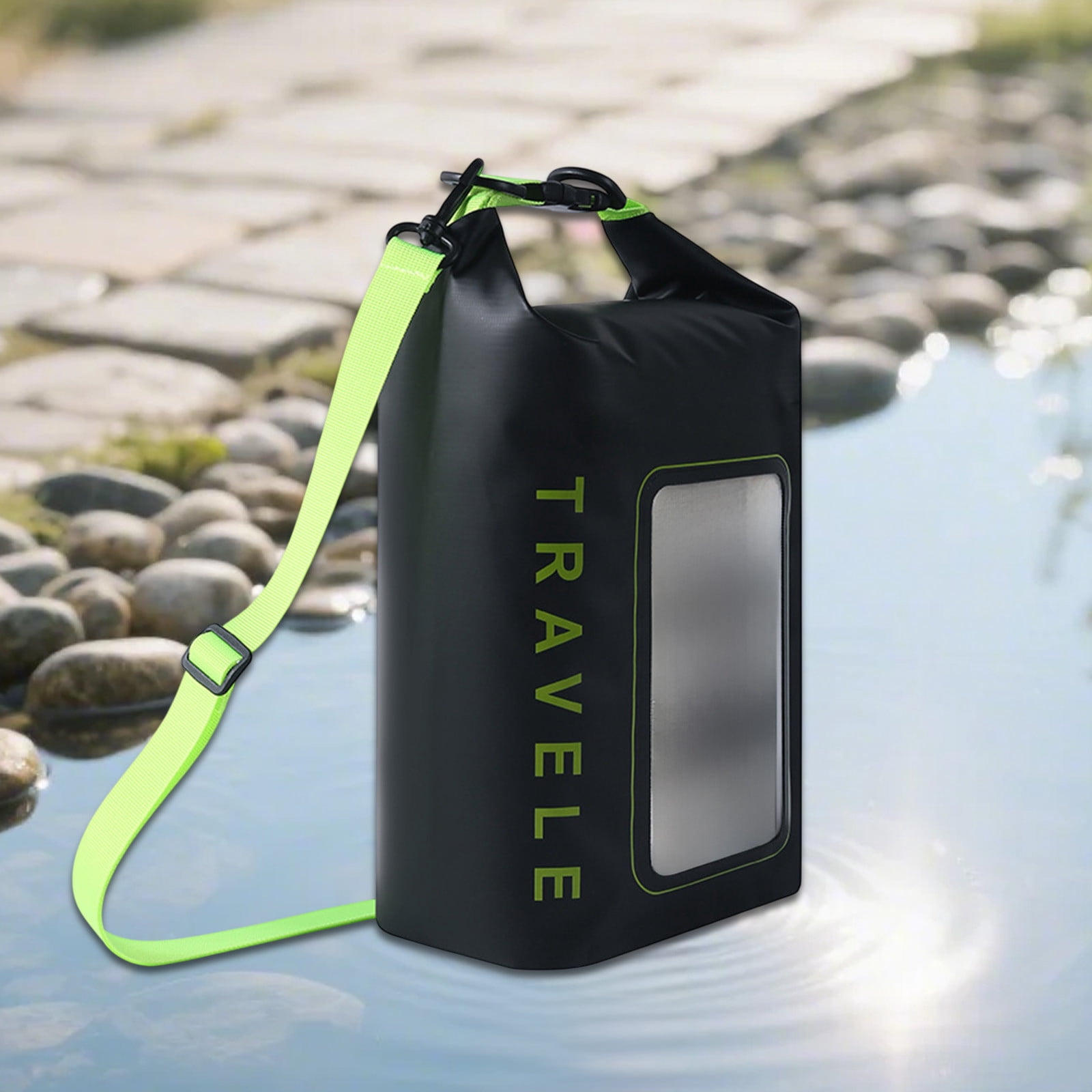 Black Black Waterproof Outdoor Crossbody Shoulder Beach Swim Bag Large ...